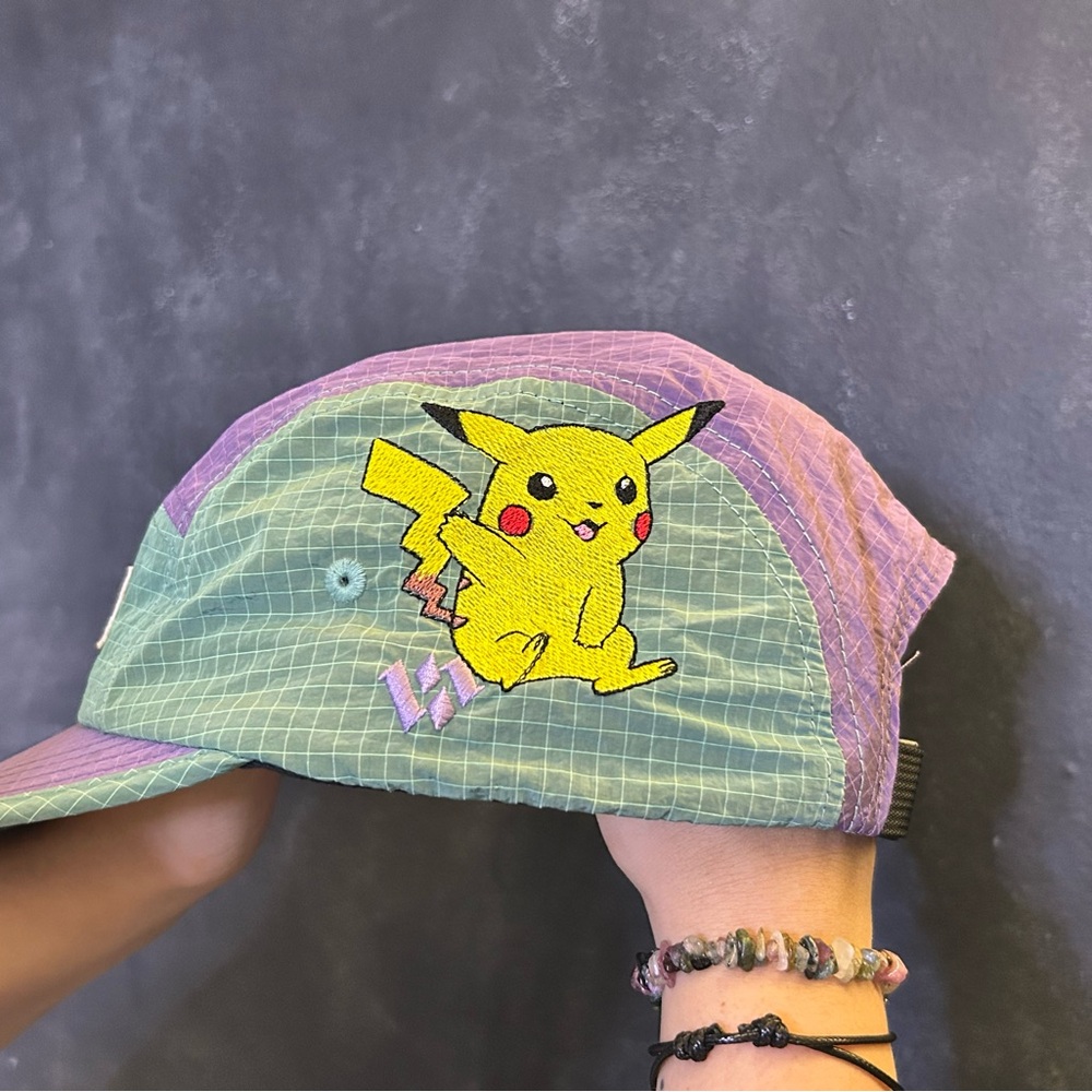 Custom Pokemon Pikachu And Gengar Embroidered 5-Panel… - Gem